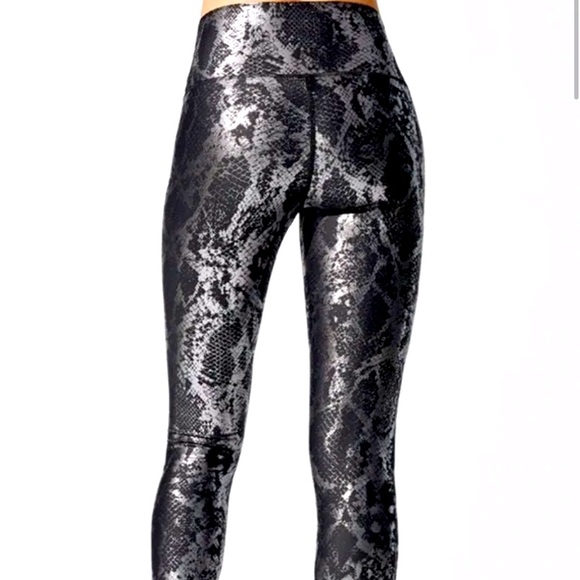 Carbon38 | Pants & Jumpsuits | Carbon38 Metallic Snake Print Leggings Compression | Poshmark